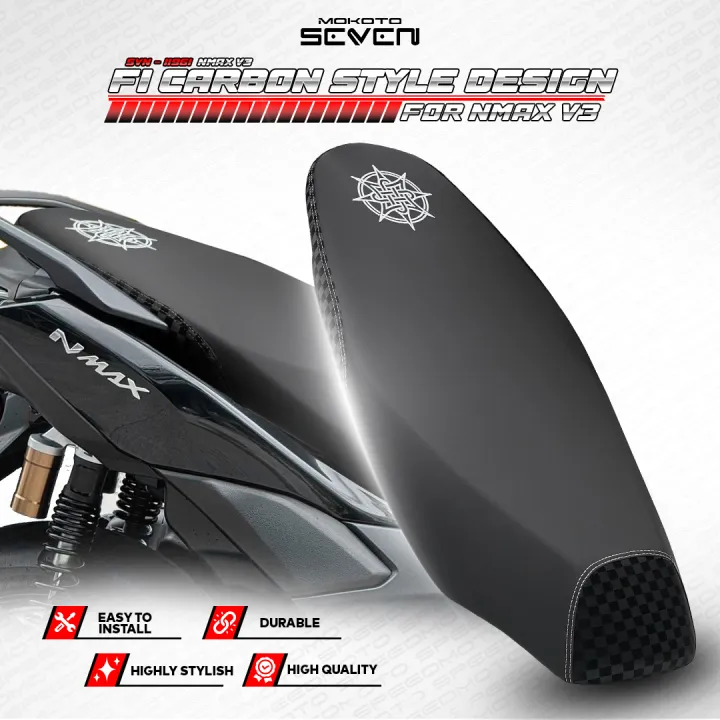 MOKOTO NMAX V2 NMAX V3 FLAT SEAT ASSY F1 CARBON STYLE DESIGN / SEAT ...