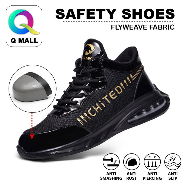 Q MALL Safety Shoes Anti-Smashing Anti-Piercing Protective Steel Toe ...