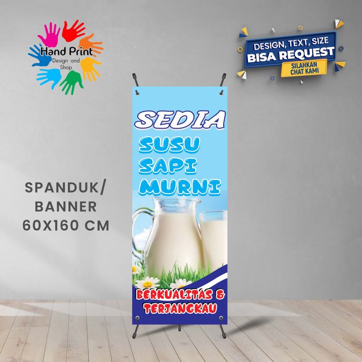 Spanduk Banner Susu Murni Susu api Warna Biru Minuman Segar Ukuran ...