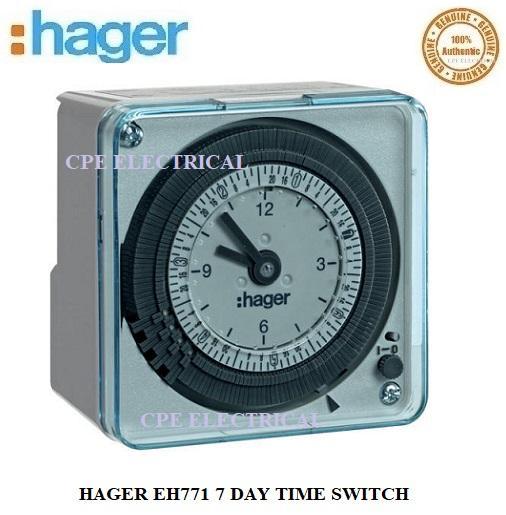 Hager EH771 16A 7 Days Weekly Analog Time Timer switch 100% Authentic ...