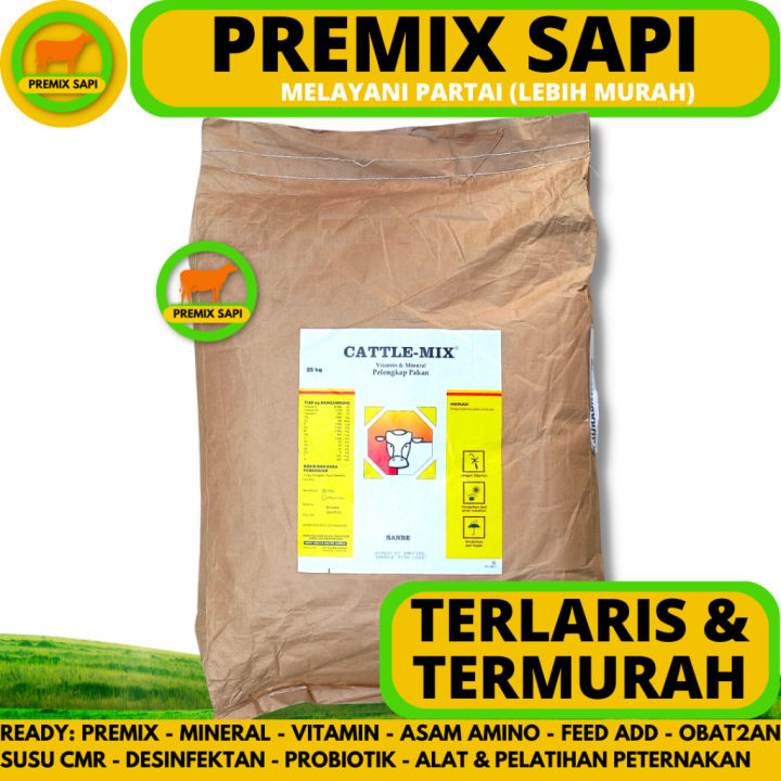 CATTLE MIX 1 SAK 25 KG CURAH - PREMIX Penggemuk Sapi Kambing Hewan ...