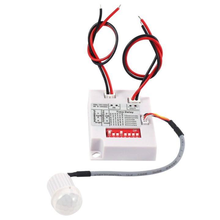 12V 24V PIR Motion Sensor Switch IR Infrared Human Induction Time Delay ...