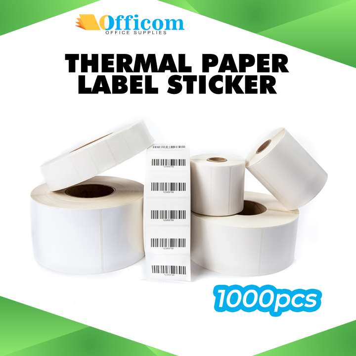 Officom 1000pcs Thermal Label Sticker Paper Barcode for Wireless ...