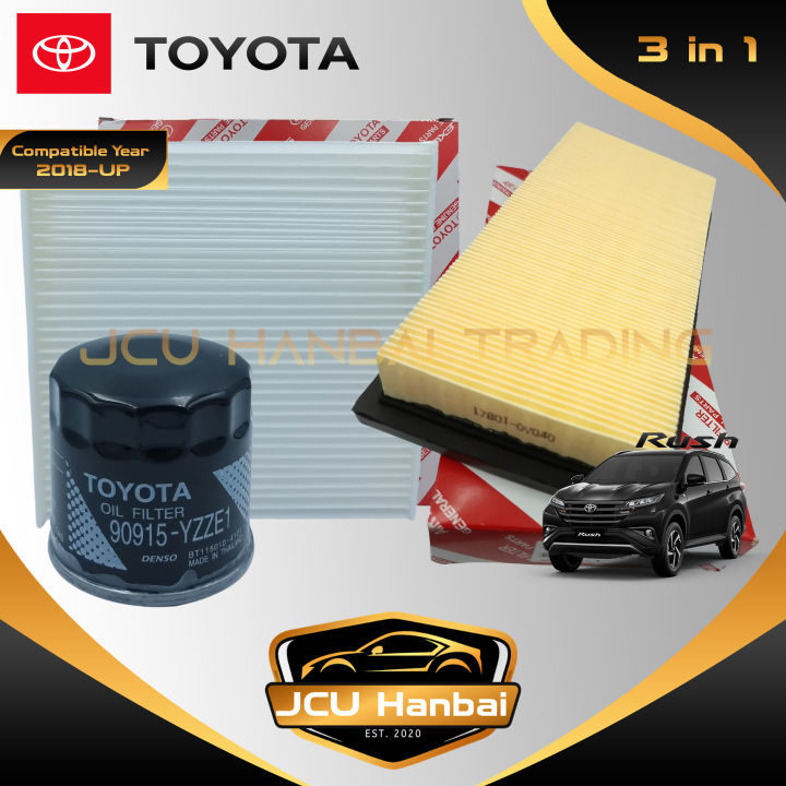 3in1 SET Air Filter, Cabin Filter, Oil Filter for Toyota Rush, 2018 ...