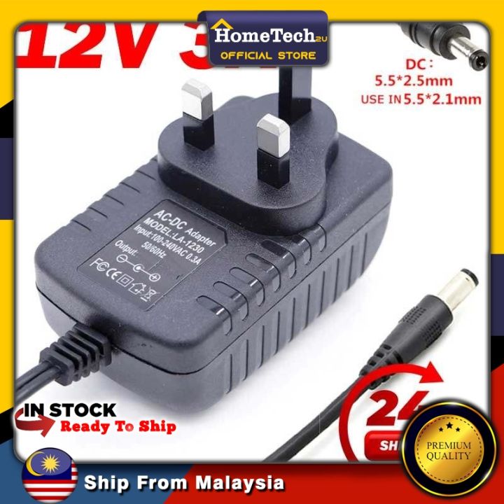 Malaysia 3 Pin AC to DC (5.5*2.5mm) 12V 3A Switching Power Supply ...