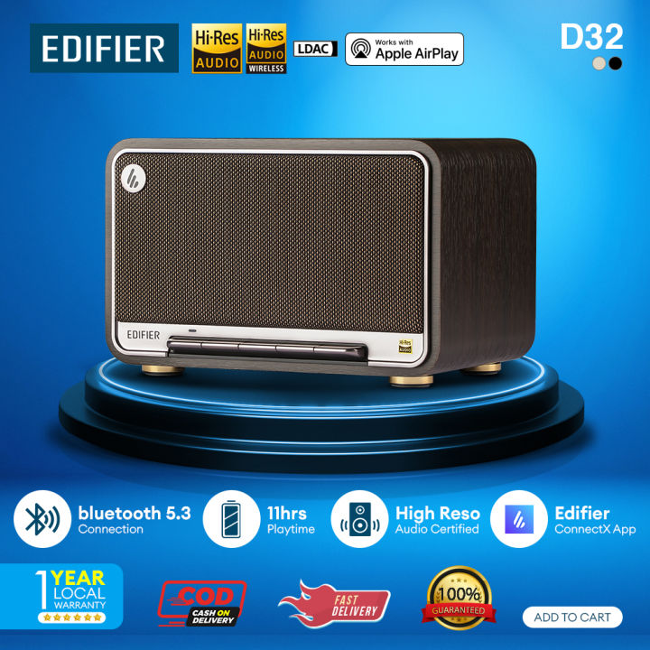 Edifier D32 Hi-Res Audio and Hi-Res Audio Wireless certified Tabletop ...
