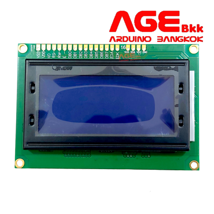 LCD 1604 Module จอแสดงผล LCD 16x4 ขนาด 16 ตัวอักษร 4 บรรทัด สีน้ำเงิน ...