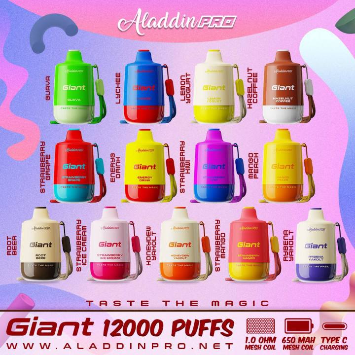New~ALADDIN PRO GIANT 12000 RECHARGEABLE DSP KIT DISPOSABLE POD EJUICE ...
