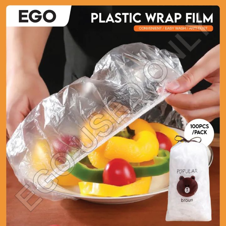 100 pcs Disposable plastic wrap cover food-grade household refrigerator ...