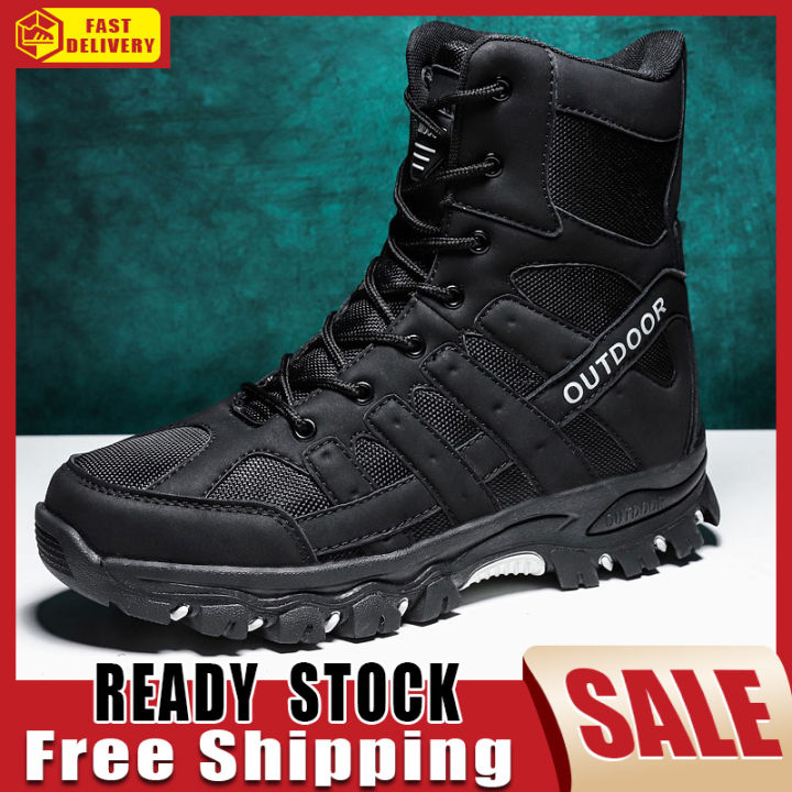 2023 Large Size High-top Military Boots Autumn Hiking Shoes Rubber ...