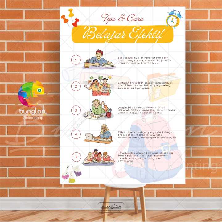 Poster Edukasi Tips & Cara Belajar Efektif | Lazada Indonesia