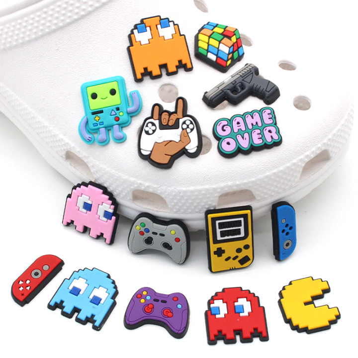 Cute Pac-Man 1pcs Cartoon Crocs charms Japan game Series Slipper Buckle ...