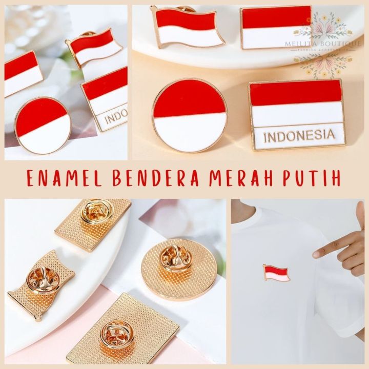 namel Pin Emblem Metal Bendera Indonesia Merah Putih | Lazada Indonesia