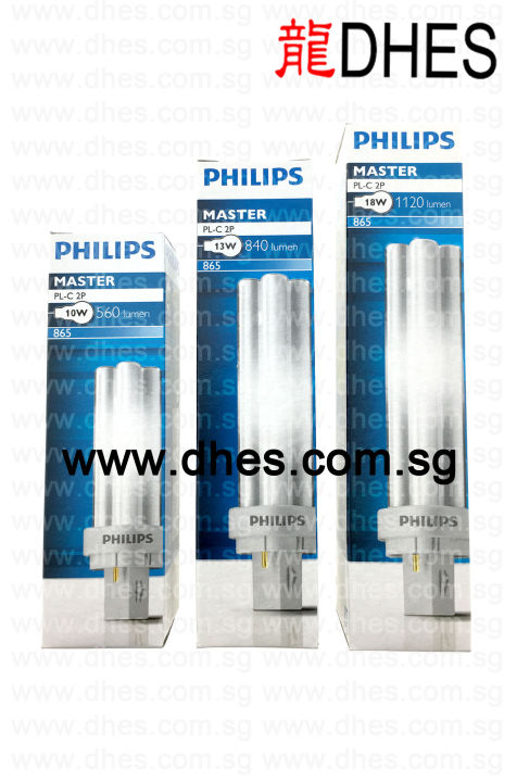 Philips Master 2 Pin 2P PL-C PLC 10W 13W 18W Light Tube 827 Warm White 840 Cool White 865 ...