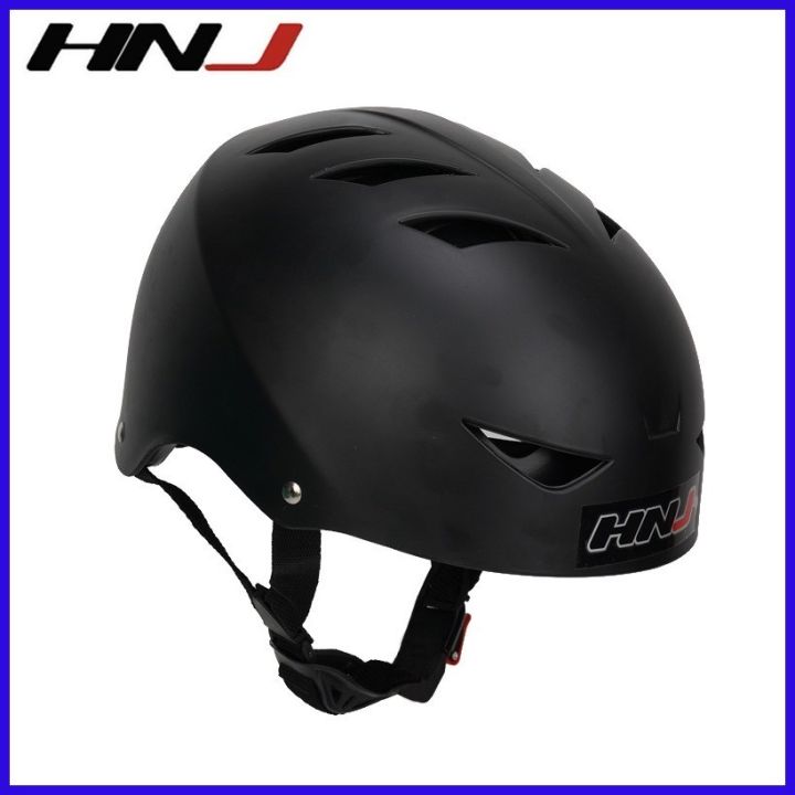 HNJ Helmet Nutshell Motorcycle Helmet Bike E-Bike Open Face Plain Black ...
