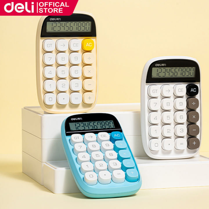 Deli Electronic Calculator Simple Portable Desktop Calculator 12 Digit Office Supplies TE35 ...