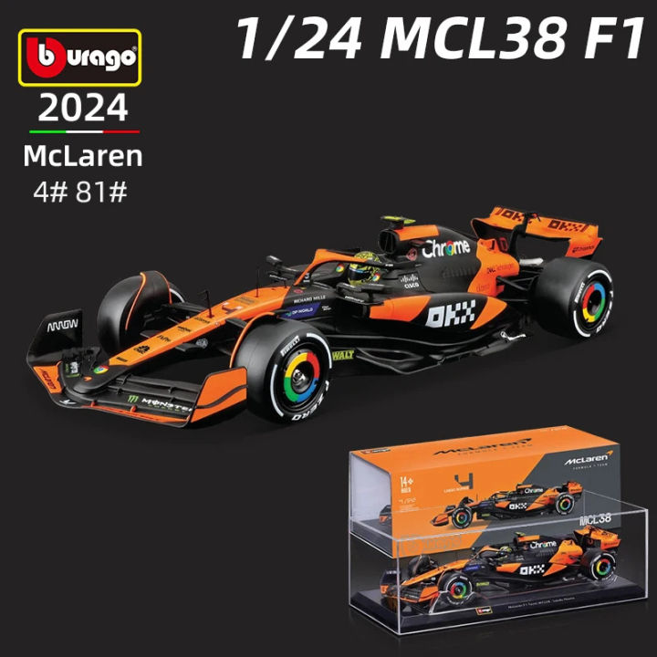 SDSBburago 1:24 McLaren F1 MCL38 2024 aloi kereta Model Formula ...