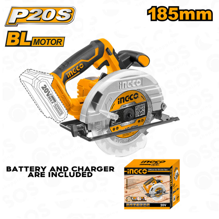 INGCO by OSOS 20V Lithium-Ion Cordless Circular Saw CSLI1651 ...