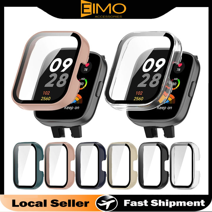 Hard PC Case+Glass for Redmi Watch 3 Active Xiaomi Smartwatch Screen ...