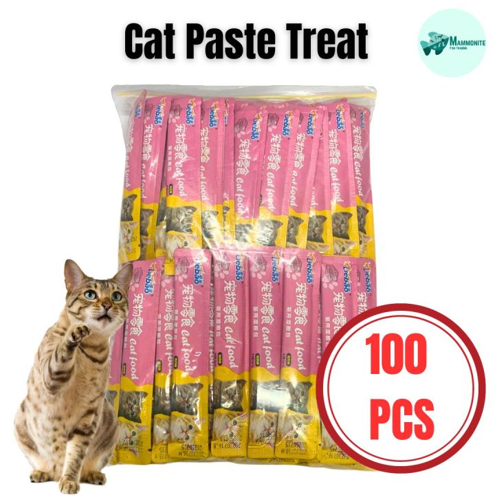 100 PIECES Liebao Cat Paste 15g Chicken Tuna Cod Cat Treats | Lazada PH