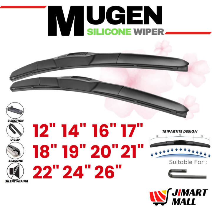 JAPAN MUGEN SILICONE WIPER FOR ALL CAR Boneless Blade Proton Perodua ...