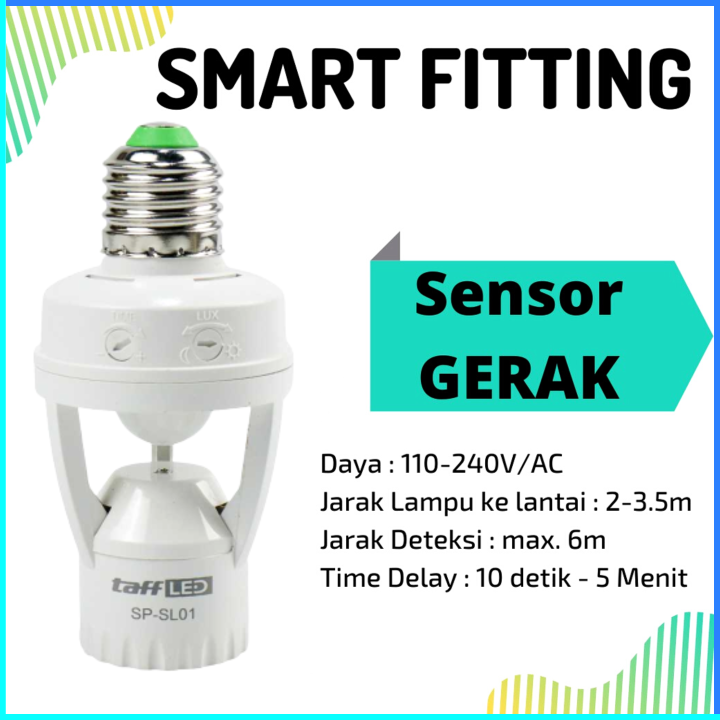 COD TaffLED Fitting Lampu Bohlam E27 Infrared Sensor / fitting lampu bohlam sensor cahaya ...