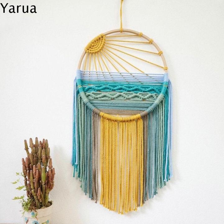 YARUA ผ้าทอมือ เชือกฝ้ายพระอาทิตย์ขึ้นพระอาทิตย์ตกพรม โบฮีเมียน สีสัน ...