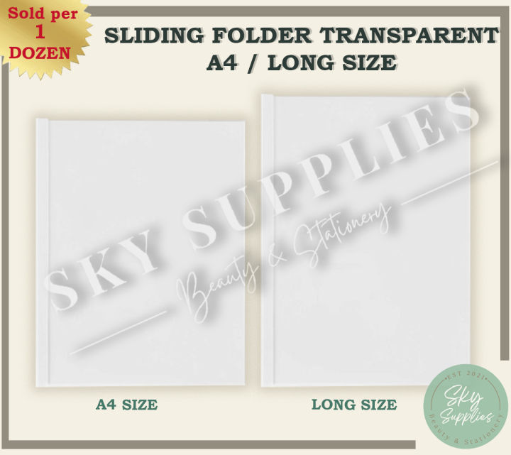 Sliding Folder Transparent A4 / Long 12pcs | Lazada PH
