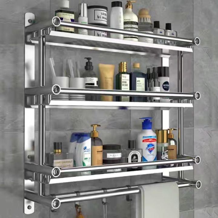 Stainless steel 1/2/3-layer bath towel rack Bathroom shelf | Lazada PH