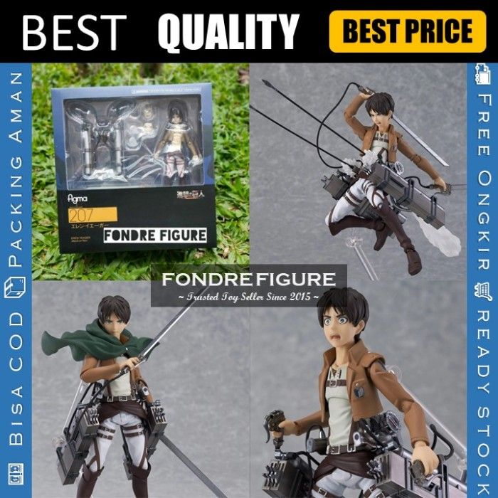 FIGMA 207 EREN JAEGER ATTACK ON TITAN AOT MIKASA LEVI MAX FACTORY FIGU ...