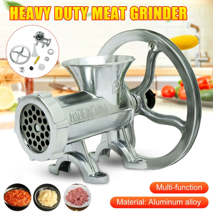 12# Slicer Manual Sausage Stuffer Filler Machine Mincer Aluminum Alloy ...