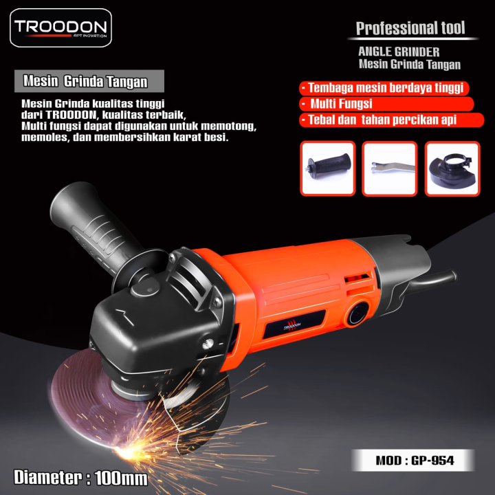 TROODON mesin gerinda tangan 4'' Daya Tinggi Multifungsi Mesin Gerinda ...