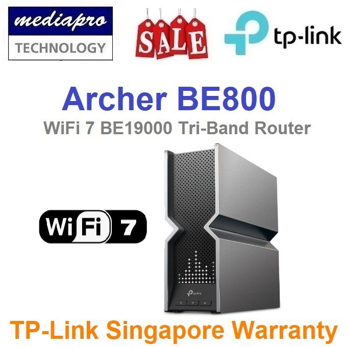 TP-Link Archer BE800 BE19000 Tri-Band Wi-Fi 7 Router - 3 Year TP-Link ...