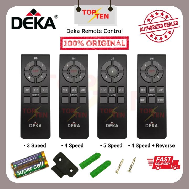 DEKA Remote Control Ceiling Fan Kipas Siling 3/4/5 Speeds Without or ...