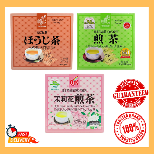 OSK NEW FAMILY JAPANESE GREEN TEA/ ROASTED GREEN TEA/ JASMINE GREEN TEA 50bags | Lazada