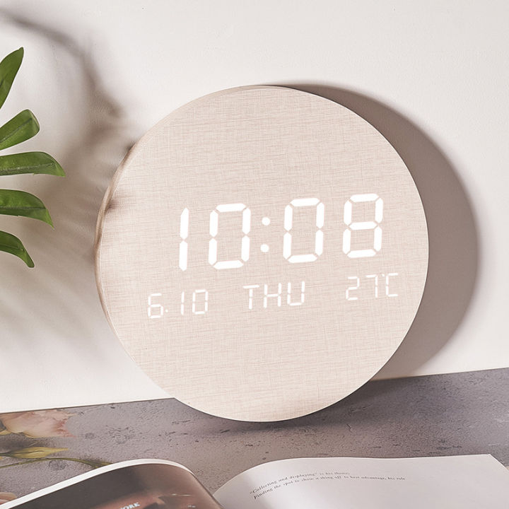 Nordic LED Wall Clock Built-in 8000mAh Lithium Battery Digital Clock ...