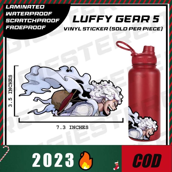 Monkey D Luffy Gear 5 One Piece Vinyl Sticker Waterproof Aquaflask ...