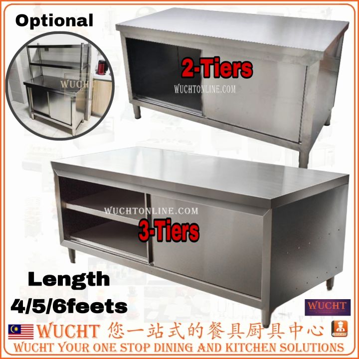 【WUCHT】4 5 6 feet Stainless Steel Commercial Kitchen Cabinet Working ...