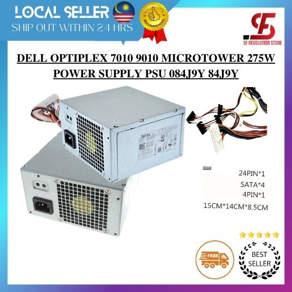 DELL OPTIPLEX 7010 9010 MICROTOWER 275W POWER SUPPLY PSU 084J9Y 84J9Y ...