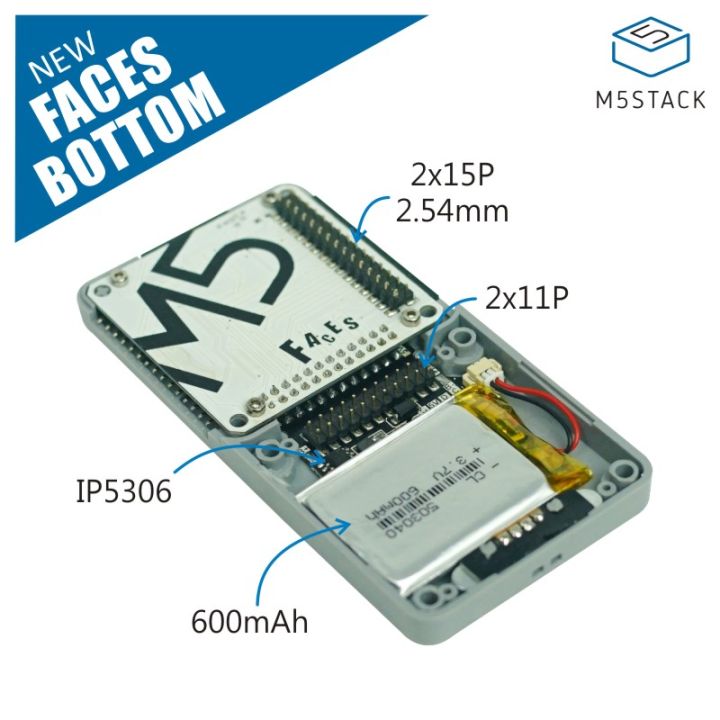 yingke M5stack Official Faces Bottom Multi-Function Panel Base With M-Bus Pin Header I2c ...