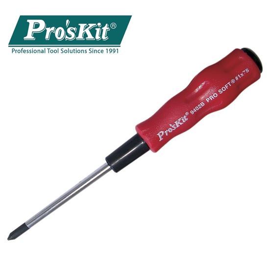 Pro'sKit 89402B Pro-Soft S/D (+#1x75mm) Precision Slotted Screwdriver ...