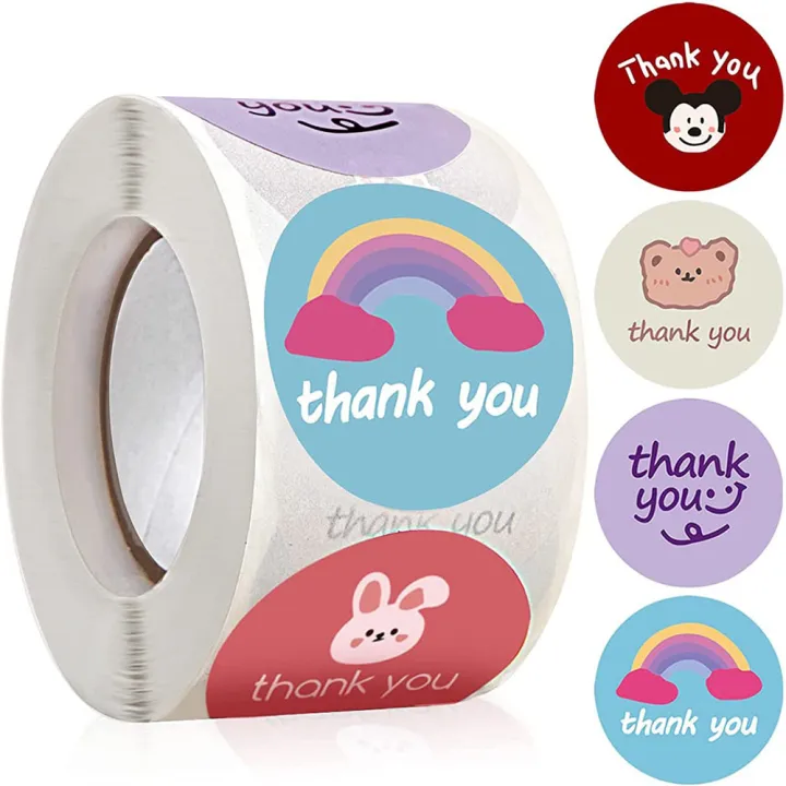 Sticker Jualan Thank You 500 Label Stiker Terima Kasih Motif Beraneka ...