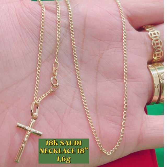 PAWNABLE 18k SAUDI GOLD CADENA CHAIN W/ OPEN BACK PENDANT | Lazada PH