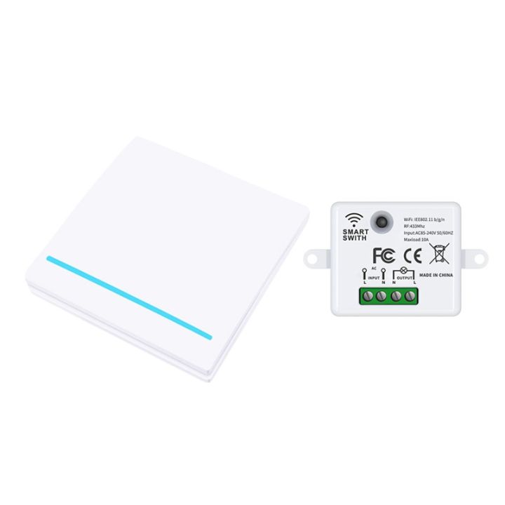 Tuya Wifi RF433Mhz Smart Wireless Switch 1gang Remote Control Lighting Wall Switches for Lamp ...