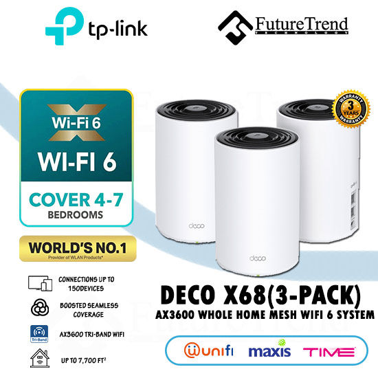 TPLink Deco X68 (3 Pack) AX3600 Whole Home Mesh WiFi 6 System | Lazada