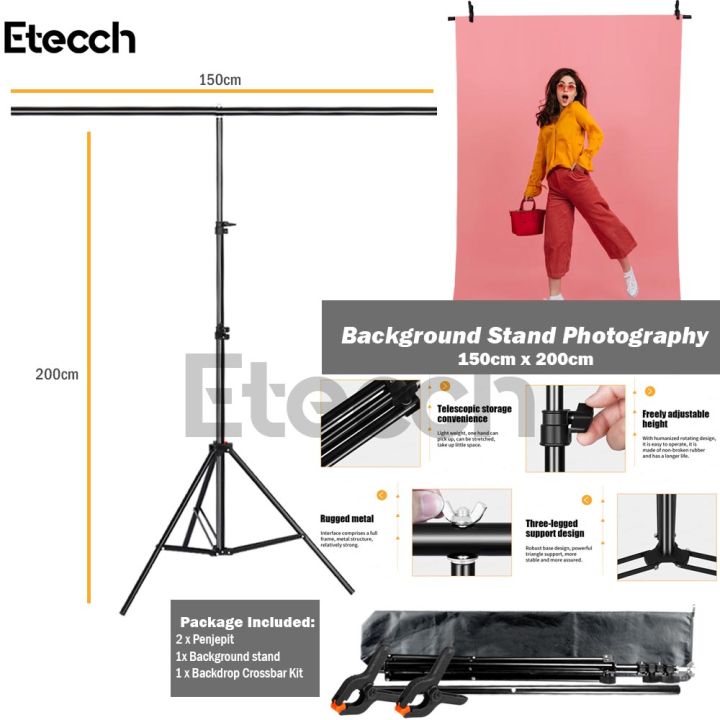 Stand Background Foto Studio Ukuran Tinggi 200cm x Lebar 150cm Stand ...