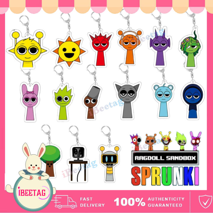 Incredibox Game Sprunki Acrylic Keychain Cartoon Animation Accessories ...