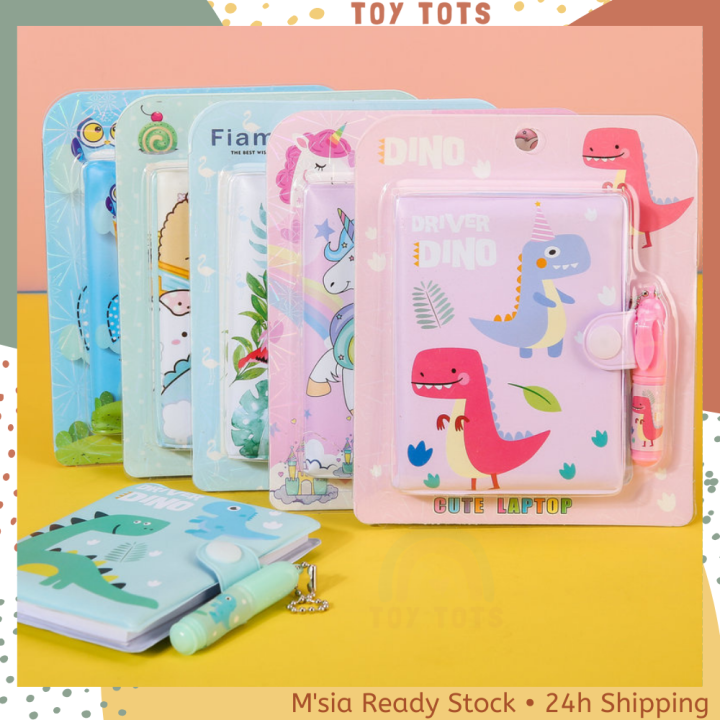 Kids Notebook with Dino Pen Unicorn Mini Pocket Notepad Diary Buku 555 ...