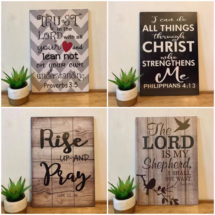 BIBLE VERSE/CHRISTIAN QUOTES Series 1 Wooden Wall Decor (VERTICAL Style ...