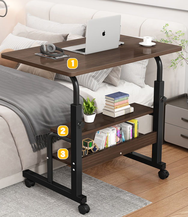 kokepope 2 Tier Study Table Movable Bedside Table Computer Desk Tables ...